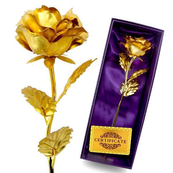 24K Gold Foil Rose With Box - GEEKYGET