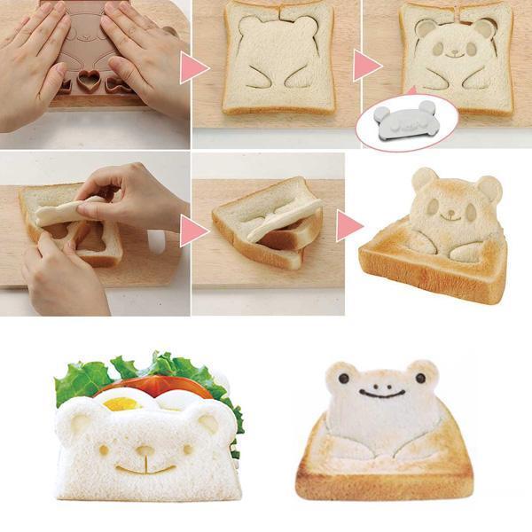 3-in-1 Panda Bear Frog Sandwich Cutter And Stamps - GEEKYGET