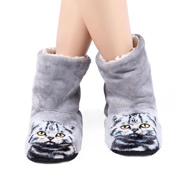 Furry Cat Indoor Booties - GEEKYGET