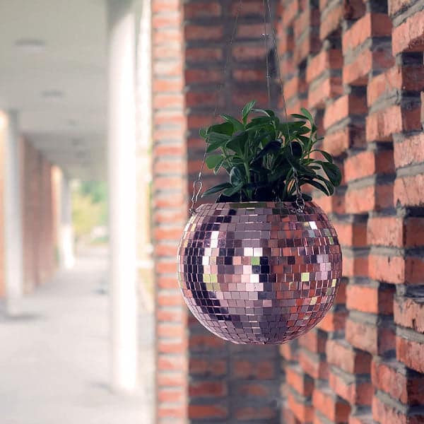 Disco Ball Hanging Planter Pot - GEEKYGET