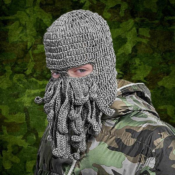 Handmade Knitted Octopus Tentacles Mask - GEEKYGET