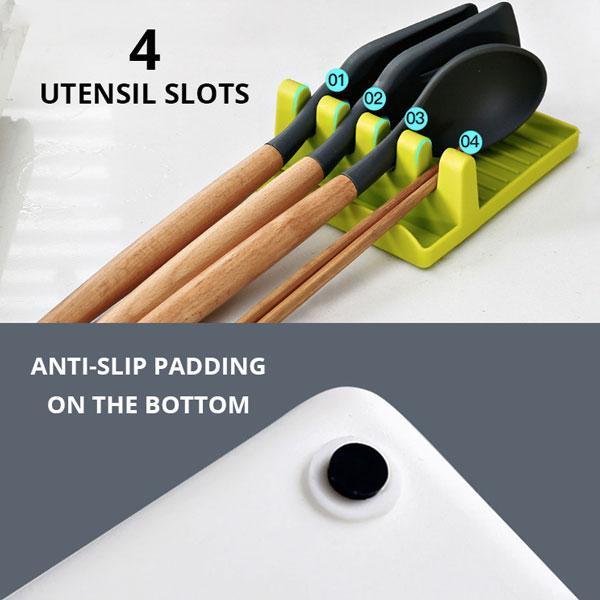 Kitchen Utensil Rest And Cover Lid Holder - GEEKYGET