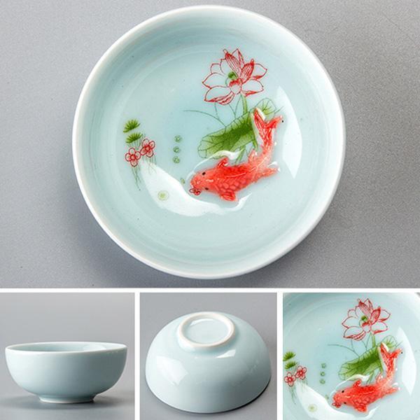 Koi Fish Porcelain Teacup - GEEKYGET