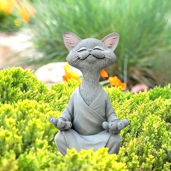 Zen Yoga Pose Meditation Cat Figurine - GEEKYGET
