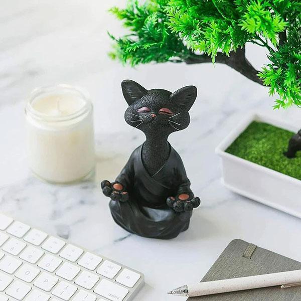 Zen Yoga Pose Meditation Cat Figurine - GEEKYGET