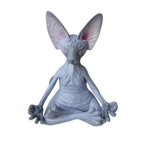 Zen Yoga Pose Meditation Cat Figurine - GEEKYGET