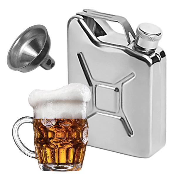 Mini Jerrycan Gasoline Liquor Hip Flask With Funnel - GEEKYGET