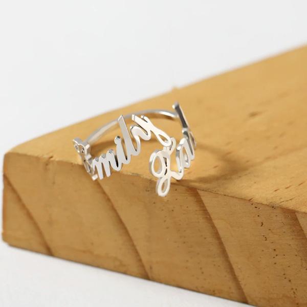 Personalized Custom Made Double Names Ring - GEEKYGET®