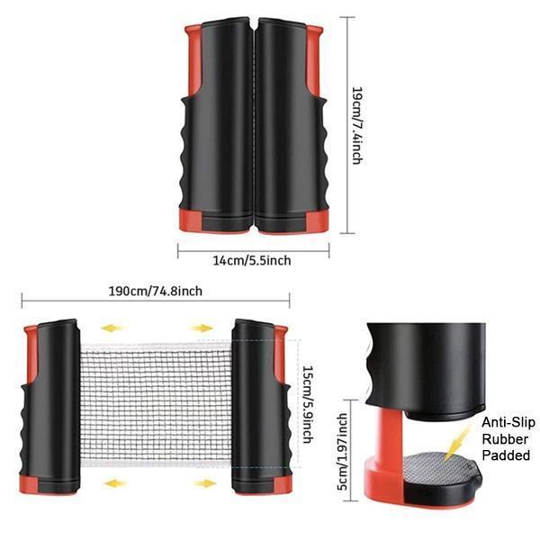 Portable Ping Pong Paddle Retractable Net Set - GEEKYGET®