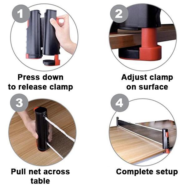 Portable Ping Pong Paddle Retractable Net Set - GEEKYGET