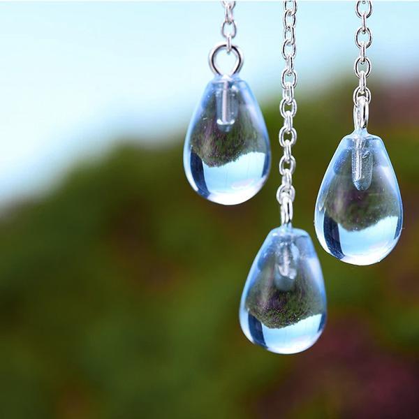 Gemstone Raindrop Cloud Necklace - GEEKYGET