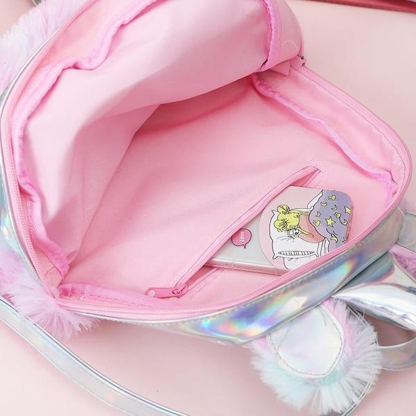 Fluffy Rainbow Unicorn Backpack - GEEKYGET
