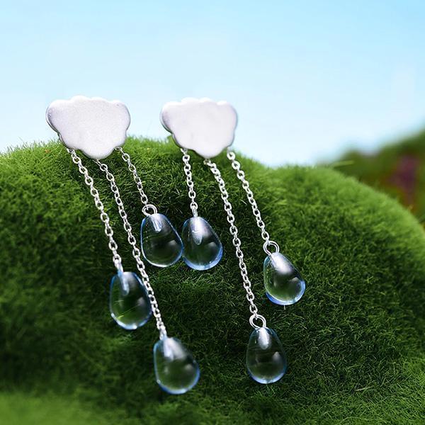 Gemstone Raindrop Cloud Earrings - GEEKYGET