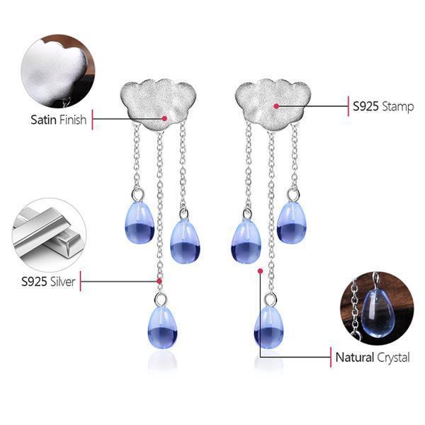 Gemstone Raindrop Cloud Earrings - GEEKYGET