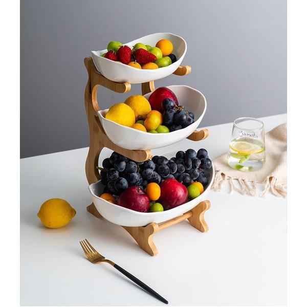 Rustic Tier Plate Stand With Plates - GEEKYGET