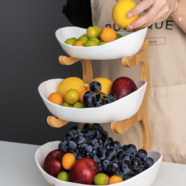 Rustic Tier Plate Stand With Plates - GEEKYGET