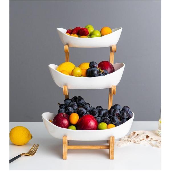 Rustic Tier Plate Stand With Plates - GEEKYGET