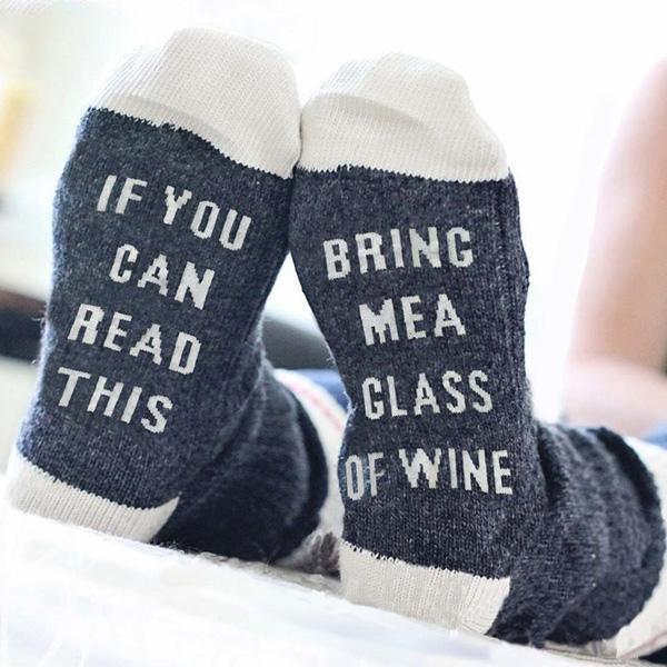 Bring Me a Glass of Wine Socks - GEEKYGET