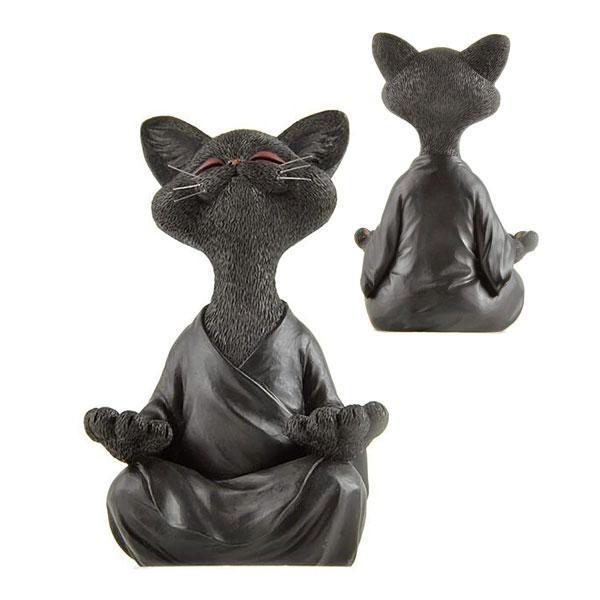 Zen Yoga Pose Meditation Cat Figurine - GEEKYGET