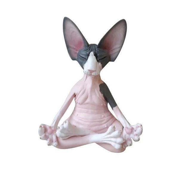 Zen Yoga Pose Meditation Cat Figurine - GEEKYGET