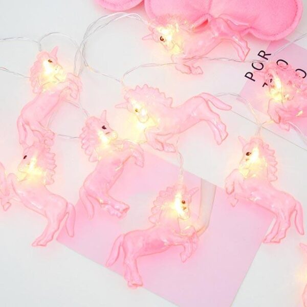 Pink Unicorn LED Fairy String Lights - GEEKYGET
