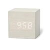 LED Wooden Cube Alarm Clock - GEEKYGET