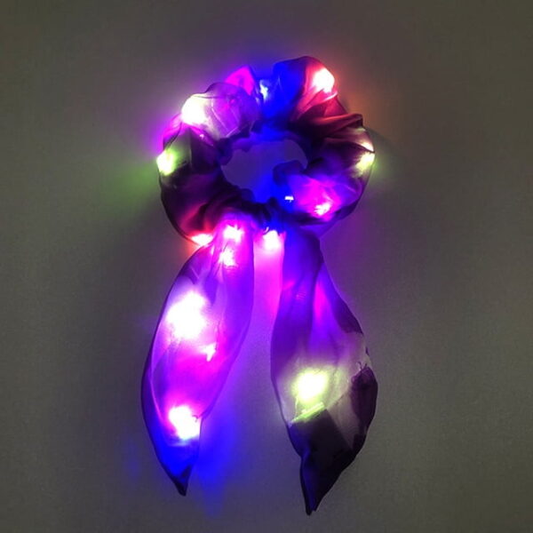 LED Light Scrunchies Luminous Hair Bow - GEEKYGET