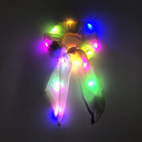 LED Light Scrunchies Luminous Hair Bow - GEEKYGET