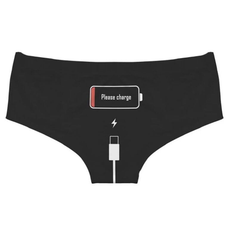 Please Charge Low Battery Funny Sexy Panties - GEEKYGET